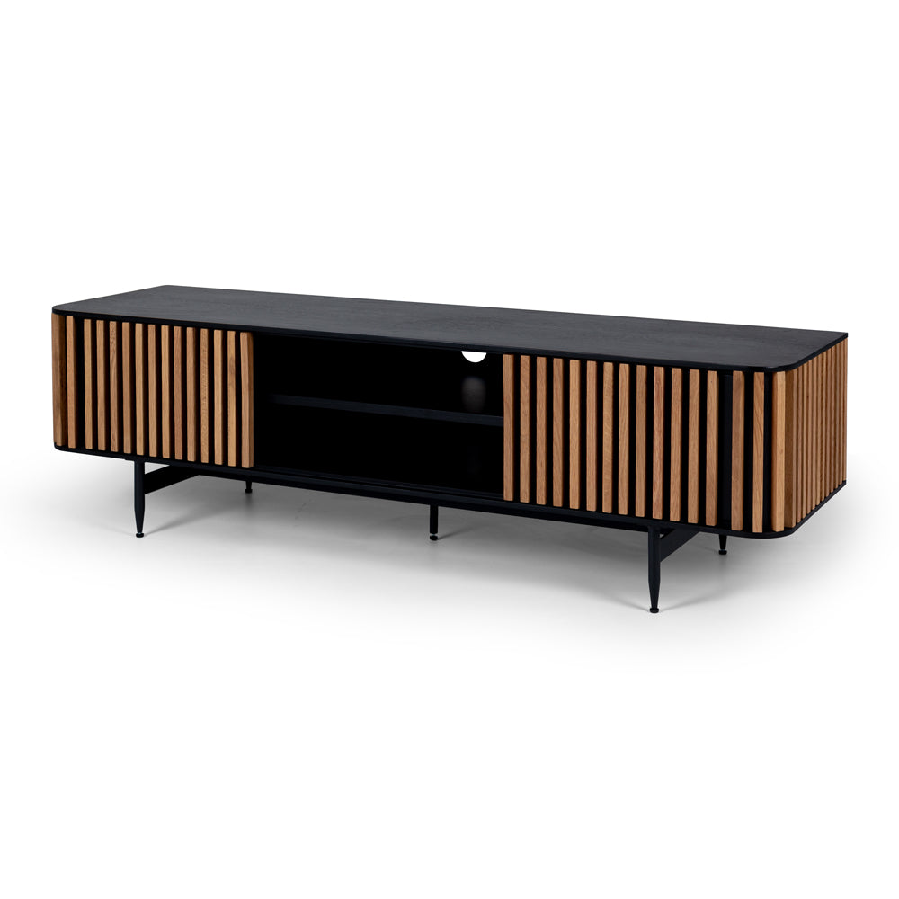 Linea Entertainment Unit | Oak & Black TV Unit NZ